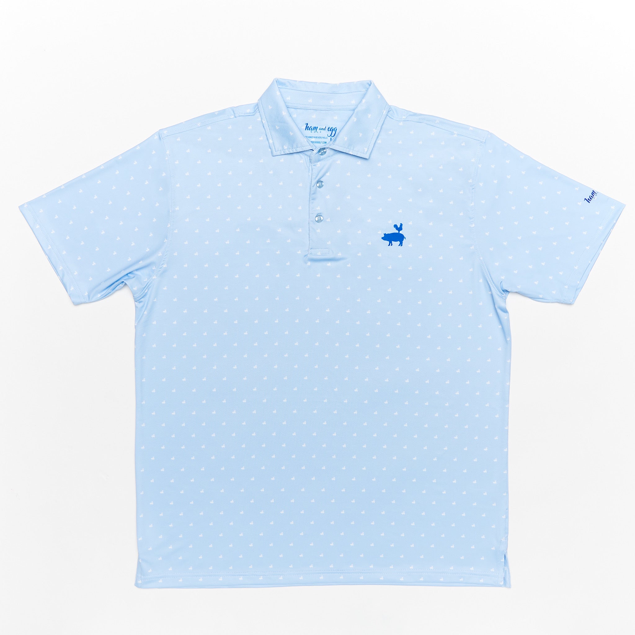 Men’s Light Blue Logo Golf Polo – Ham and Egg Golf